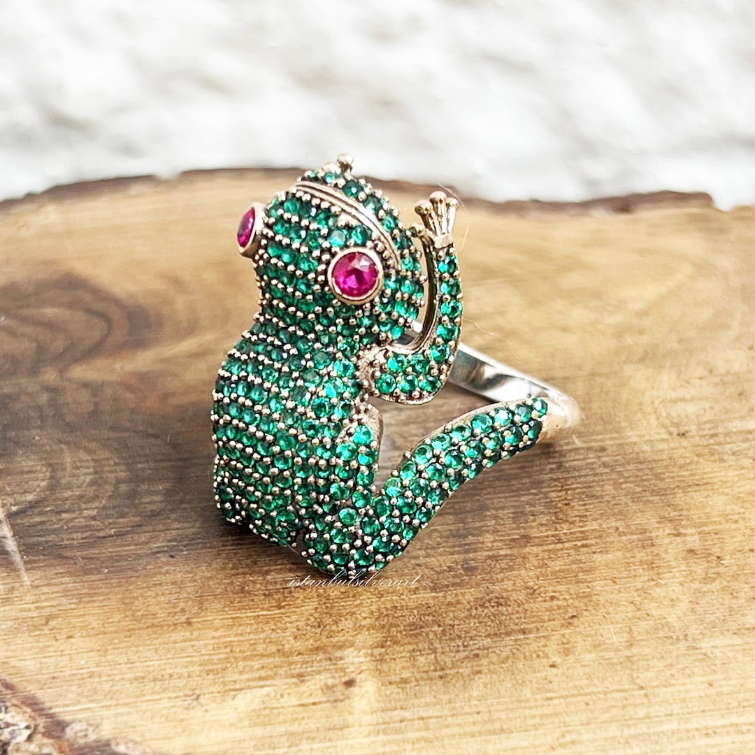 Handmade Ring Women, Turkish Handmade Silver Ladies Ring, Frog Ring ...