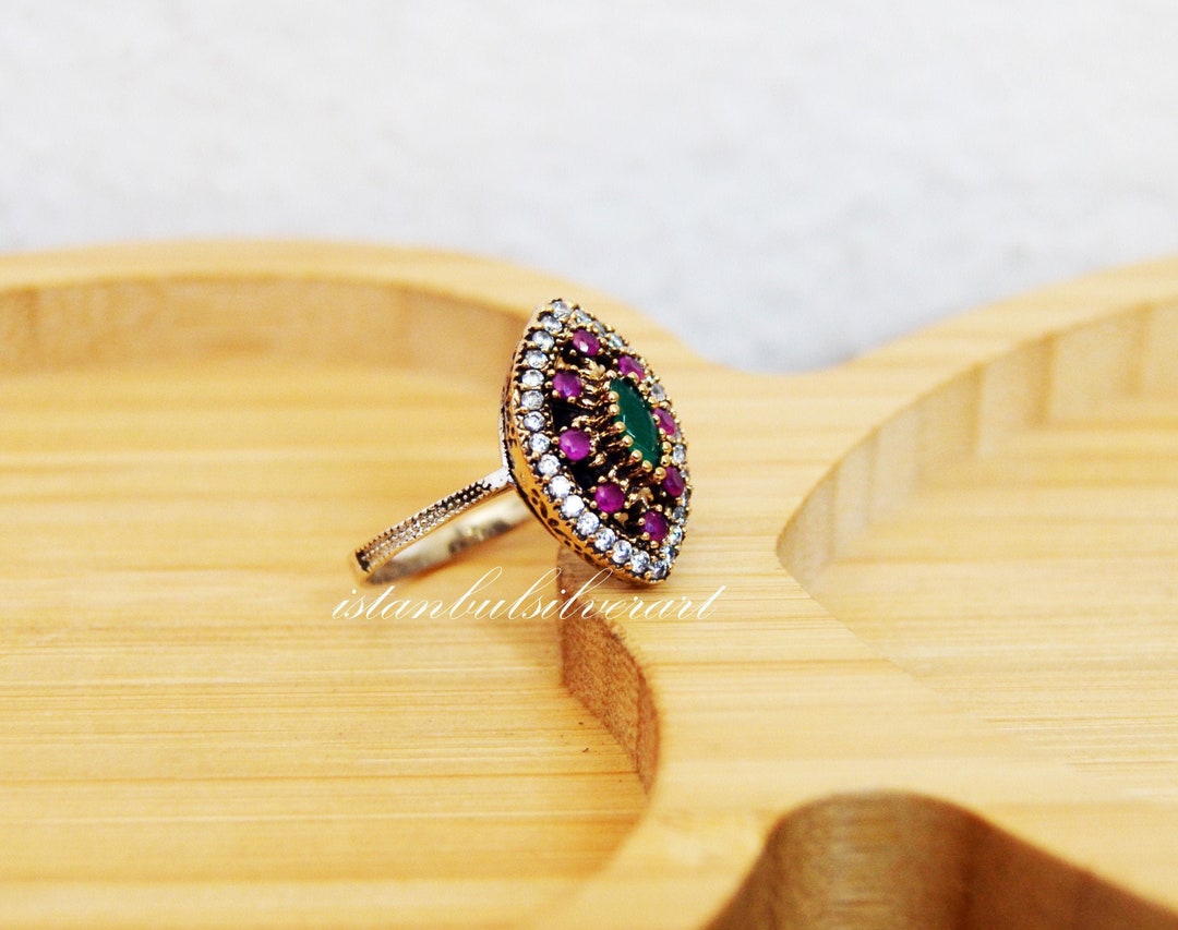 Handmade Ring Women, Turkish Handmade Silver Ladies Ring, Ottoman Ring ...