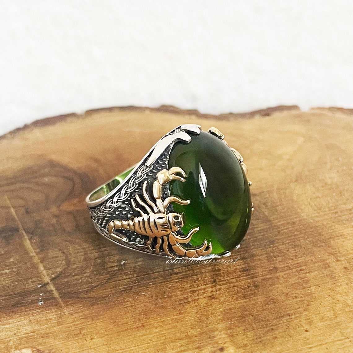 Scorpion Ring Handmade Sterling Silver Ring Peridot Scorpion - Etsy