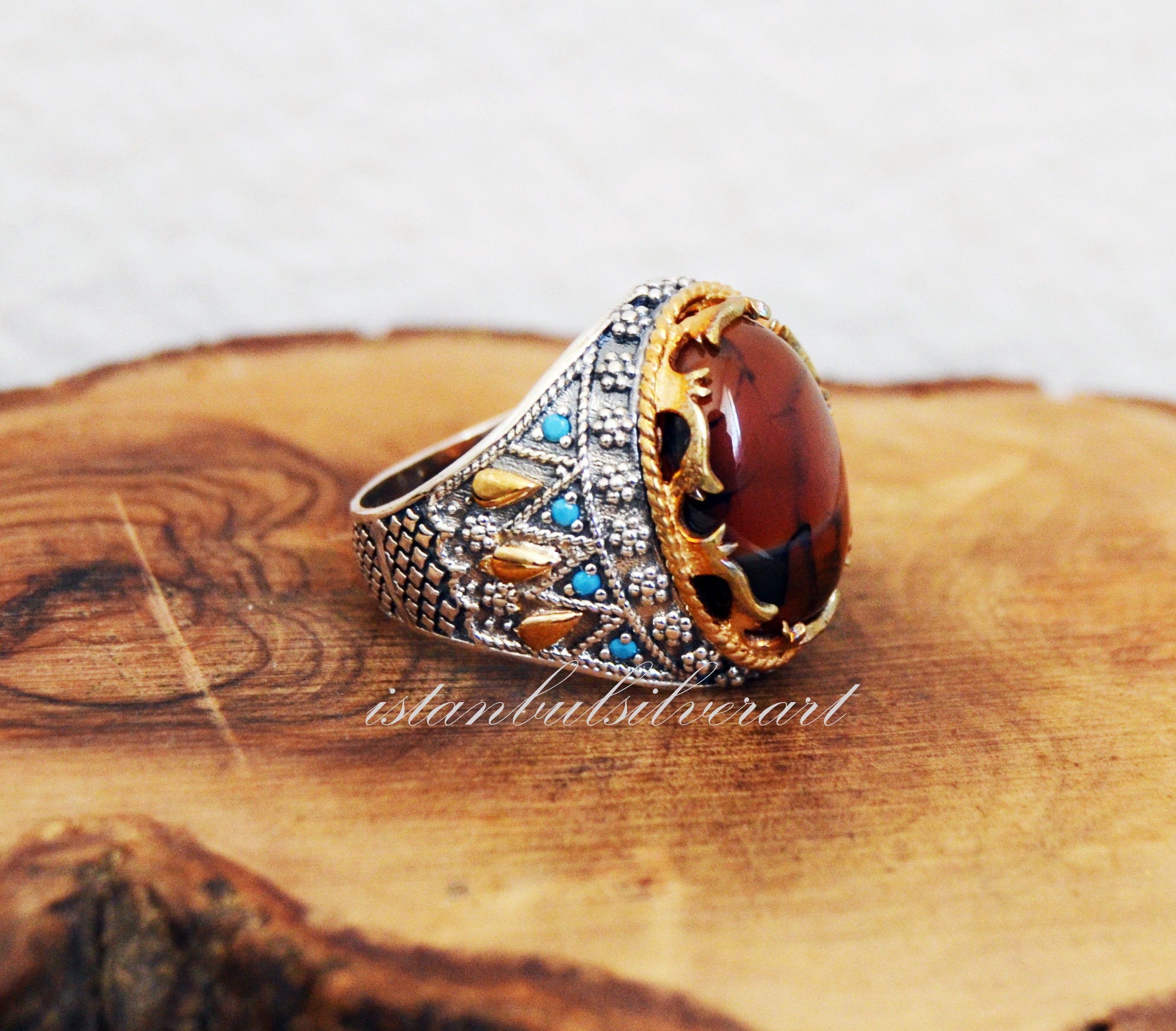 Mens Handmade Ring Turkish Handmade Silver Ring Ottoman Mens | Etsy