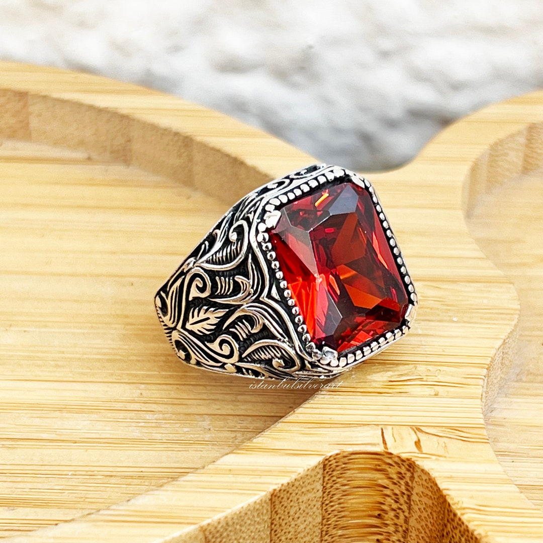 Mens Handmade Ring, Turkish Handmade Silver Men Ring, Ottoman Mens Ring ...