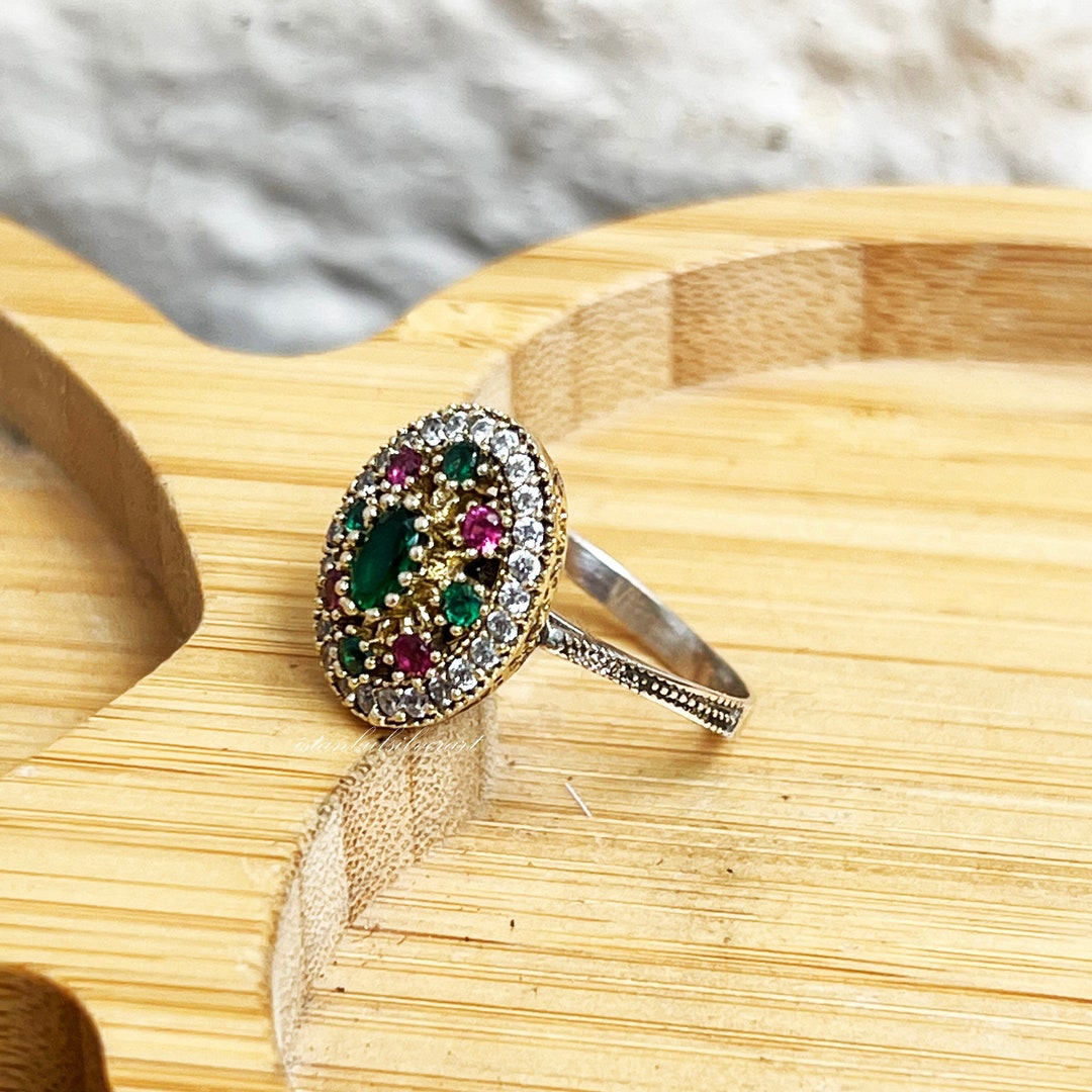 Handmade Ring Women, Turkish Handmade Silver Ladies Ring, Ottoman Ring ...