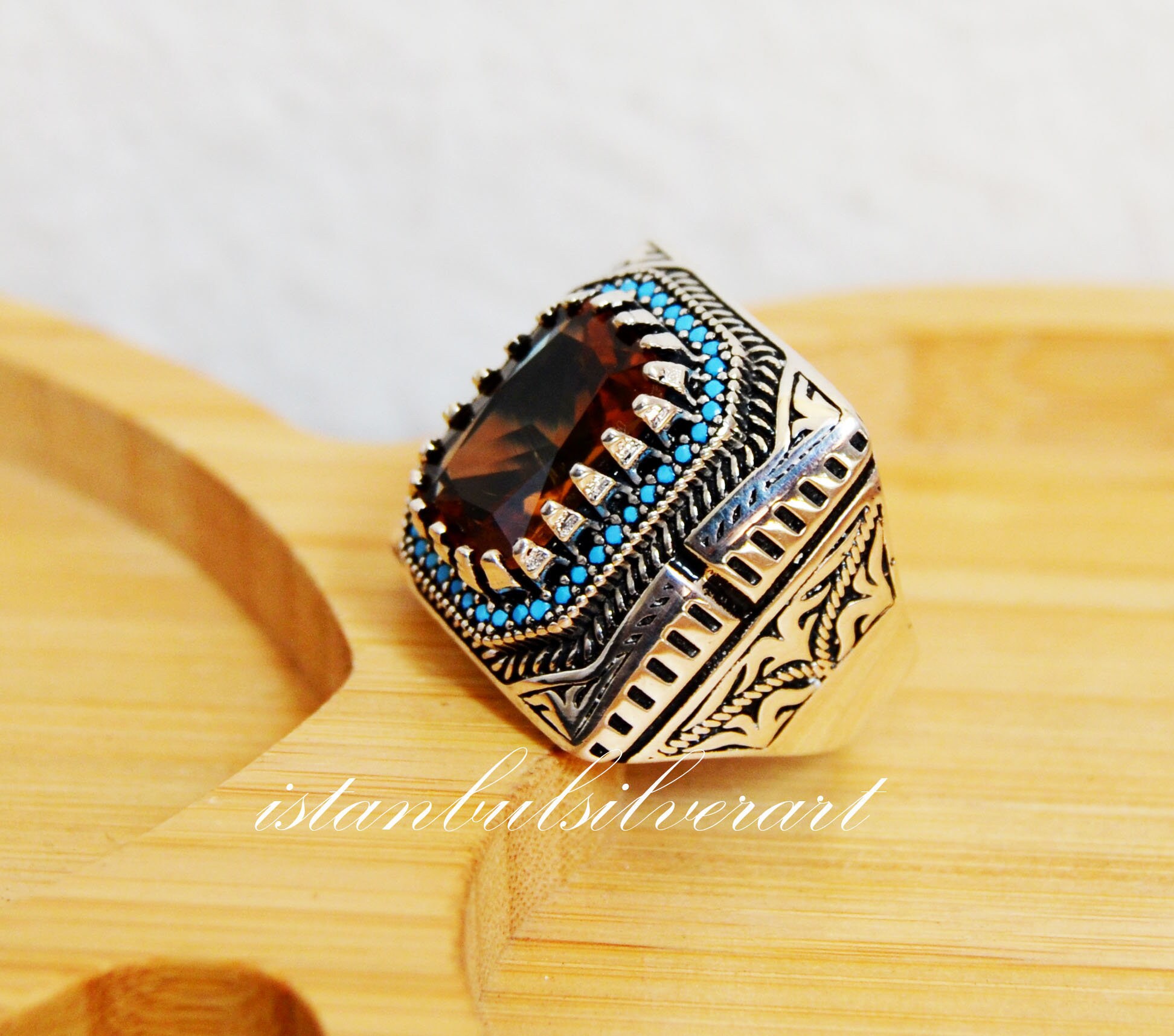 Mens Handmade Ring Turkish Handmade Silver Ottoman Men Ring | Etsy