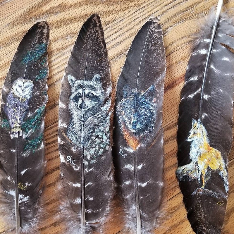 Painted Feathers - Etsy