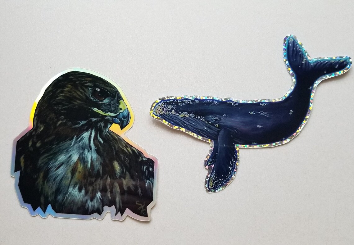 Whale Hawk Stickers Wildlife Sticker - Etsy