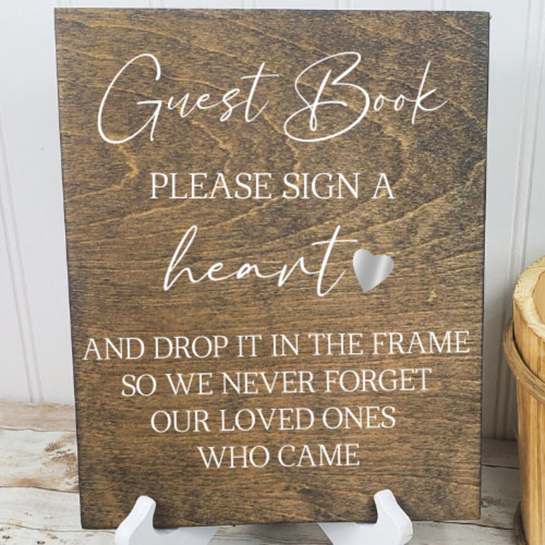 Wedding Wood Heart Frame Guest Book Sign/bridal Shower Sign/rustic ...