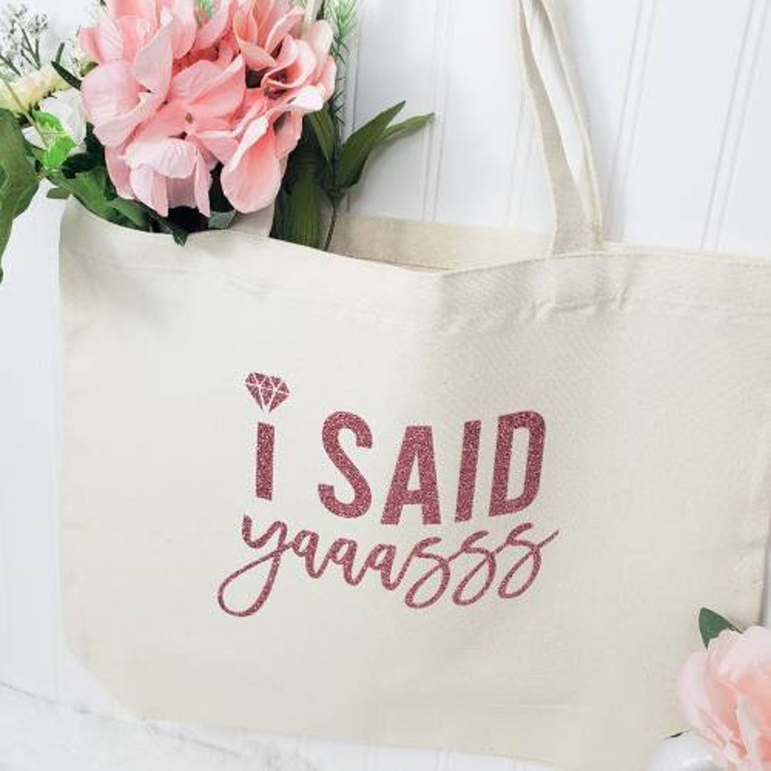 Personalized Bride Tote Bag: "i Said Yes", Bridal Shower Gift - Etsy