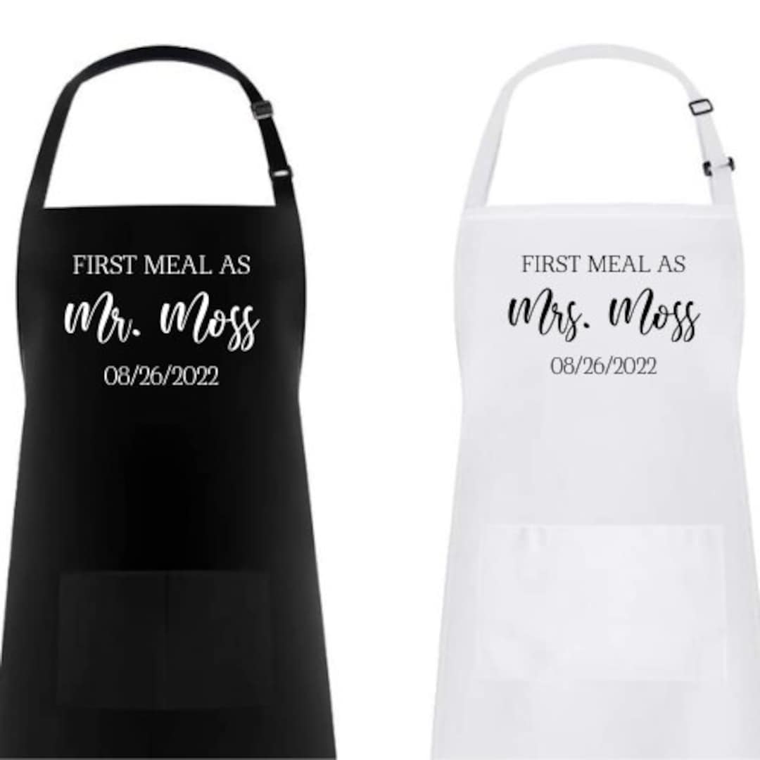 Wedding Reception Apron/first Meal Couples Aprons/set of 2 Mr. and Mrs ...