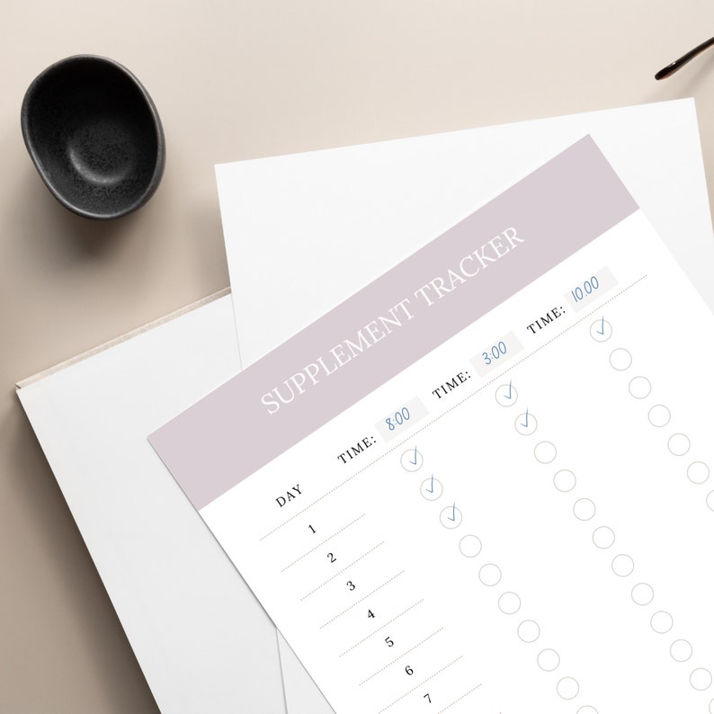 Supplement Tracker, Printable, Digital Download, Medication Tracker ...