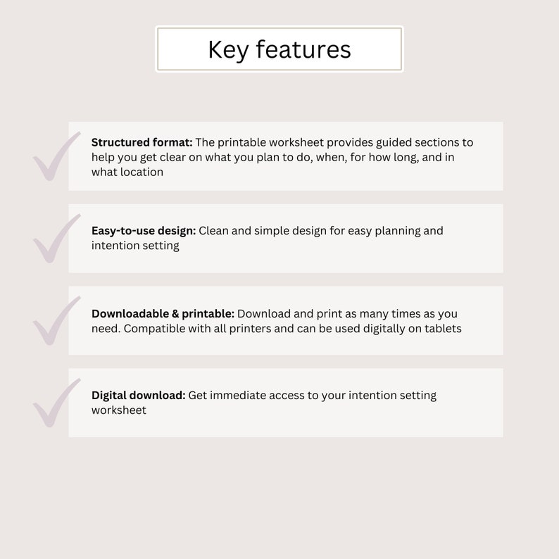 Intention Setting, Goal Setting, Printable, Digital Download, Printable ...