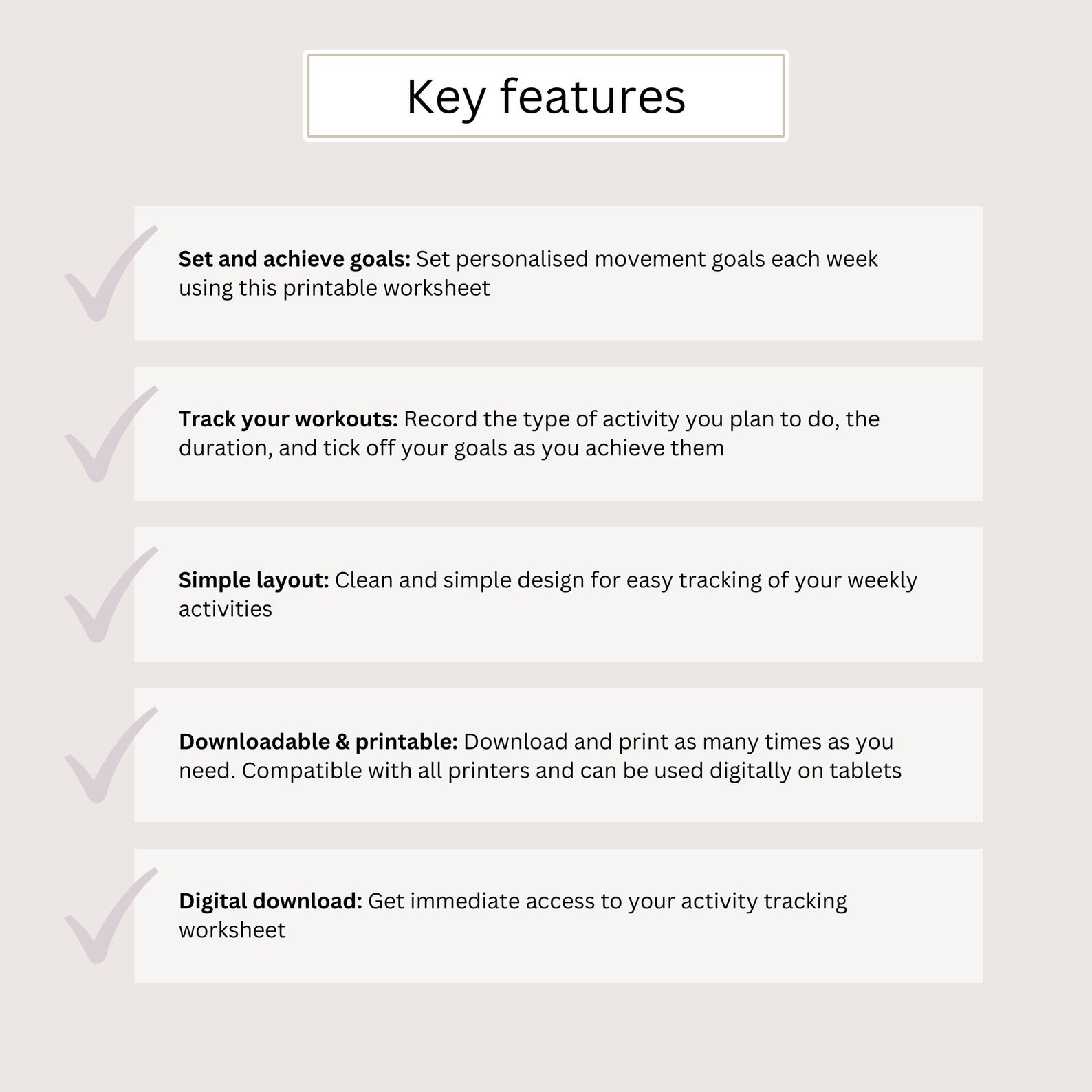 Activity Tracker, Printable, Digital Download, Workout Tracker, Fitness ...