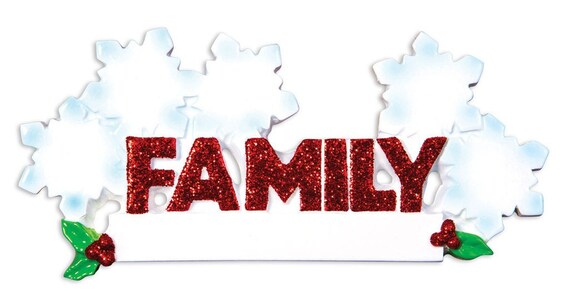 Ornaments & Accents Word Family Personalized Christmas Ornament with 3 ...