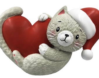 Cat Holding Heart - Etsy