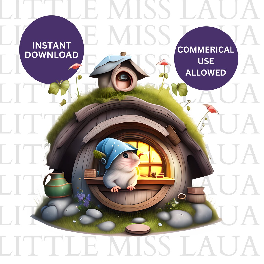 Cute House Mouse House Watercolor Clipart, Whimsical Mouse Illustration ...