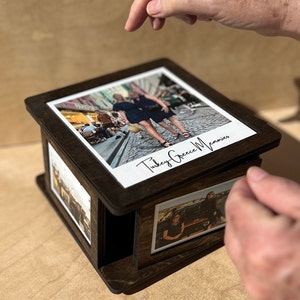 Rotating Photo Box, Memory Photo Frame,family Photo Frame,wooden Photo ...