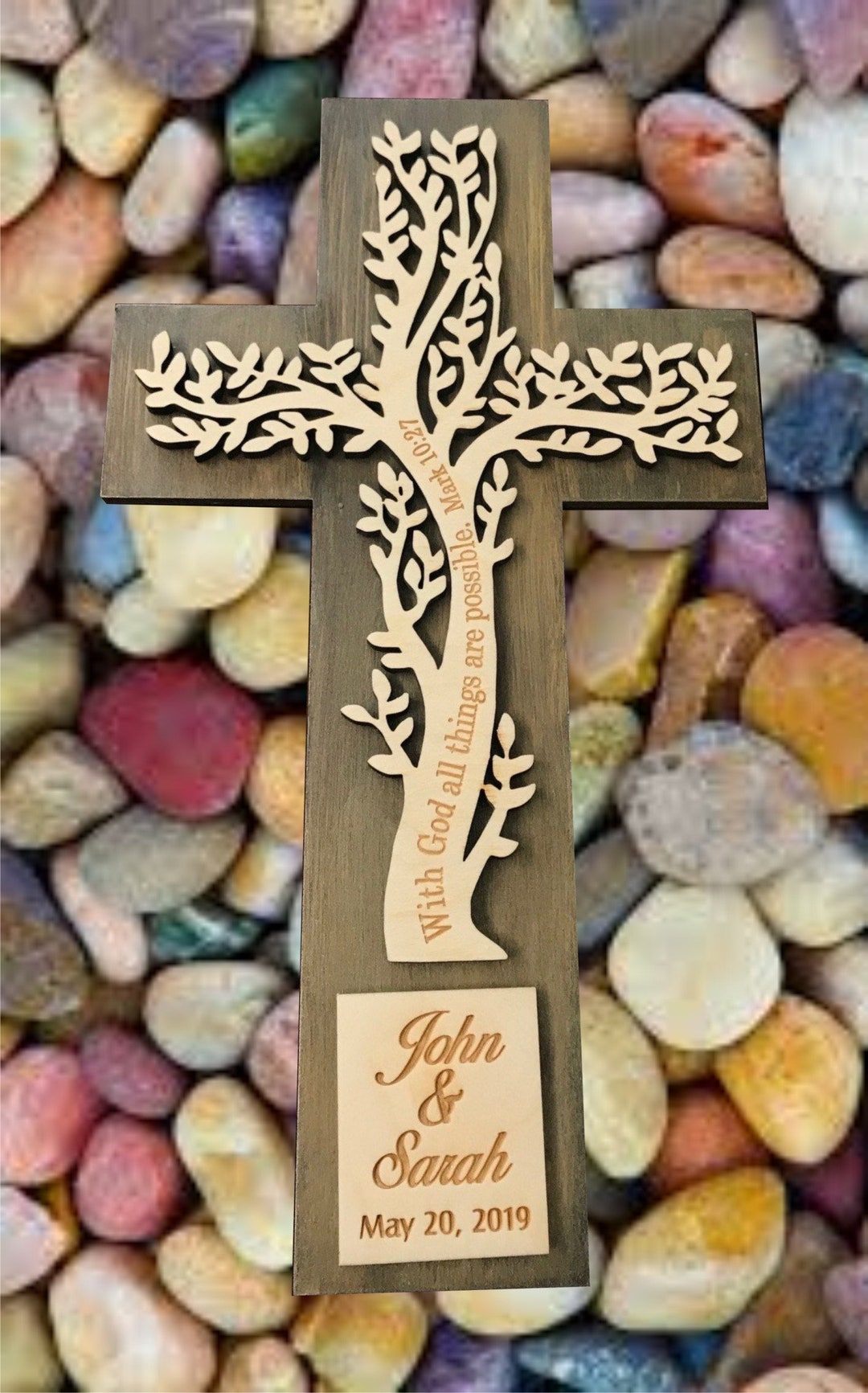 Large Tree of Life Cross With Quote Baptism Cross Confirmation Cross ...