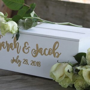 White Wedding Card Box, Card Holder Rustic Wedding Decor, Wedding Card ...