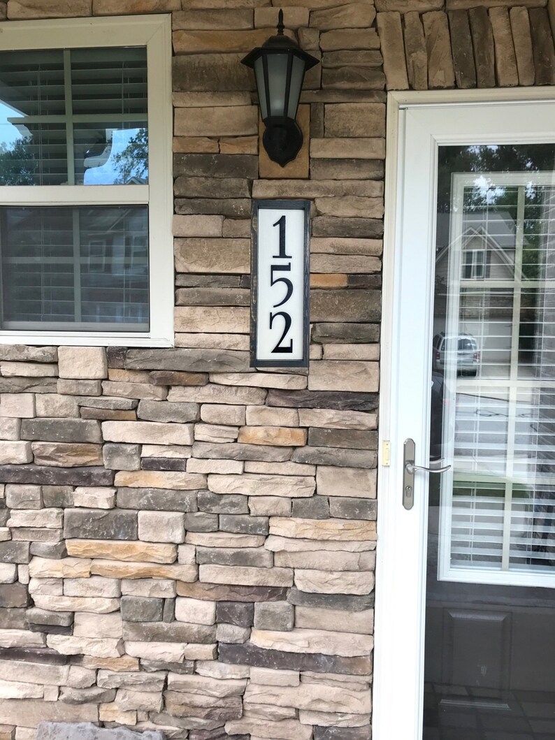 Vertical Farmhouse Style House Number Sign, Vertical House Number Sign ...
