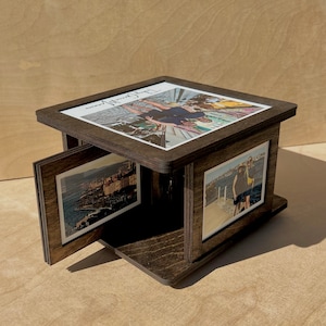 Rotating Photo Box, Memory Photo Frame,family Photo Frame,wooden Photo ...