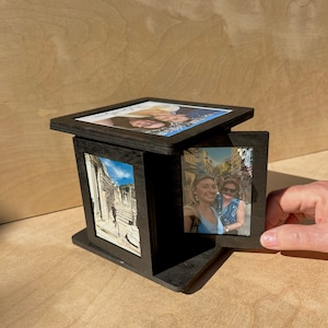 Rotating Photo Box, Memory Photo Frame,family Photo Frame,wooden Photo ...