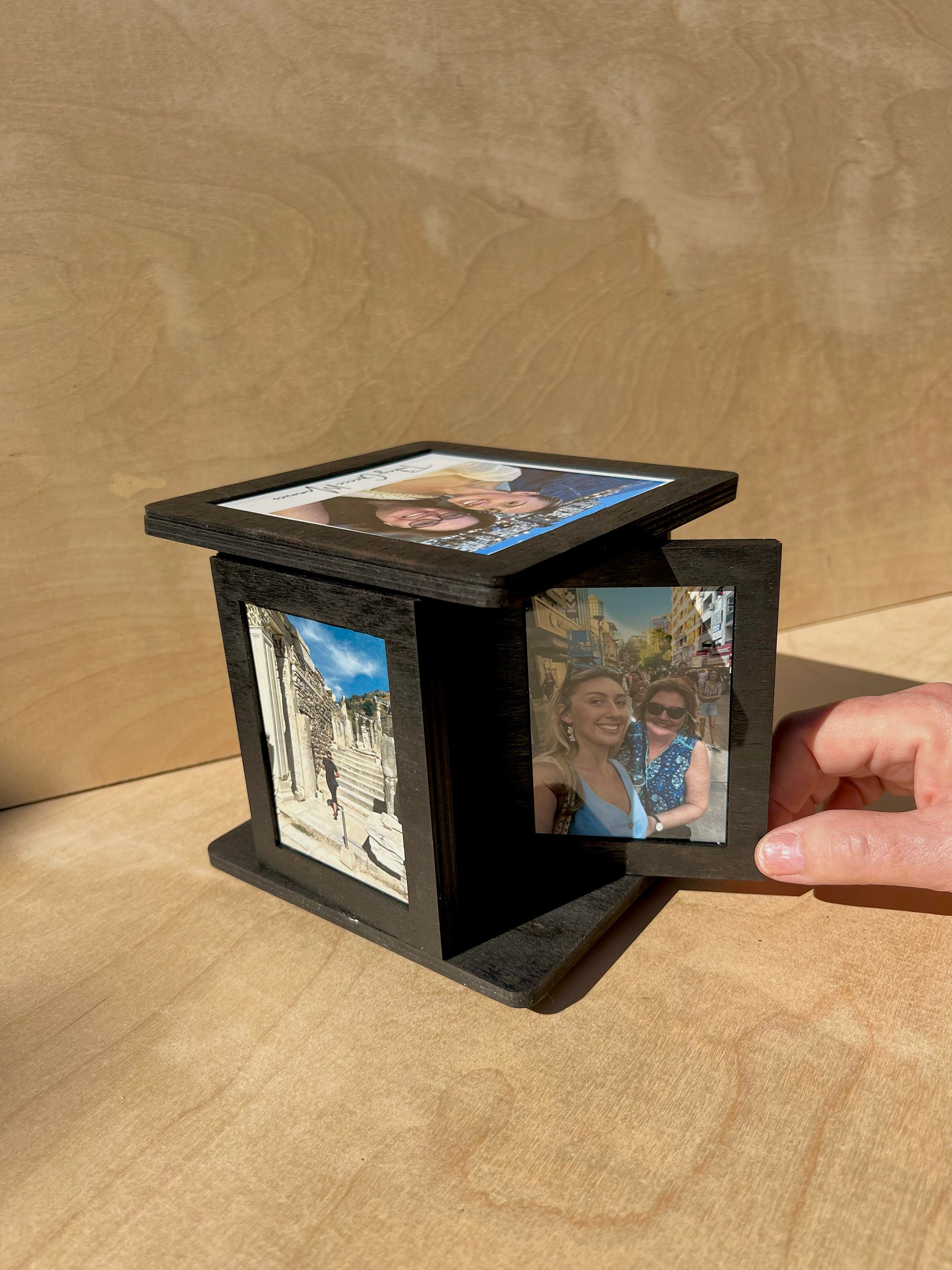 Rotating Photo Box, Memory Photo Frame,family Photo Frame,wooden Photo ...