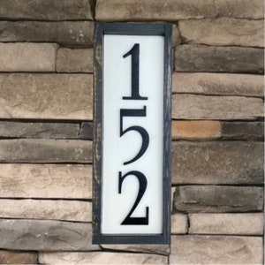Vertical Farmhouse Style House Number Sign, Vertical House Number Sign ...