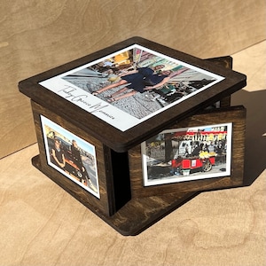 Rotating Photo Box, Memory Photo Frame,family Photo Frame,wooden Photo ...