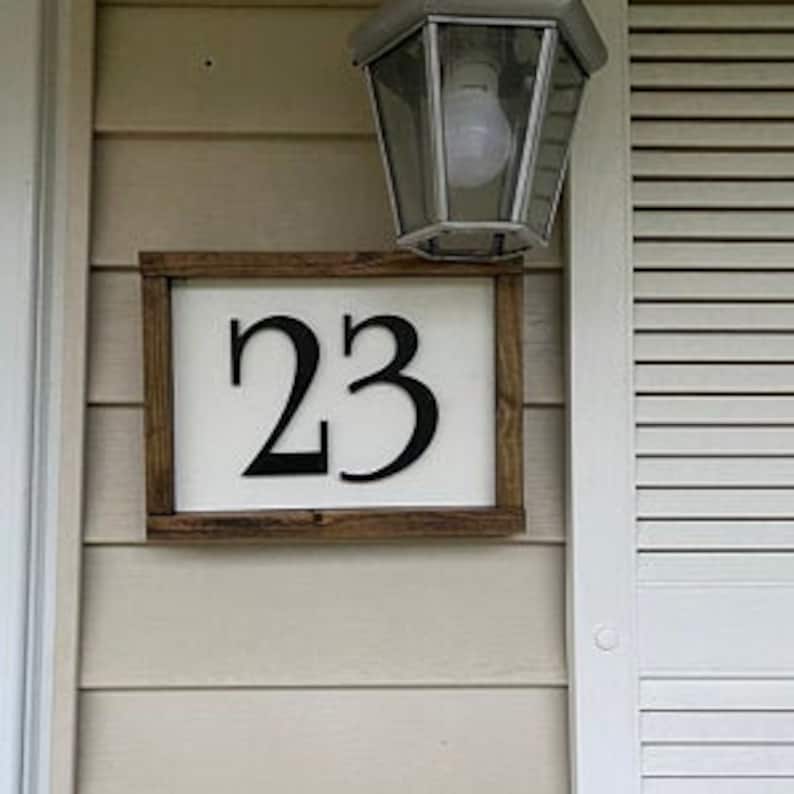 2 Number Farmhouse Style House Number Sign House Number - Etsy
