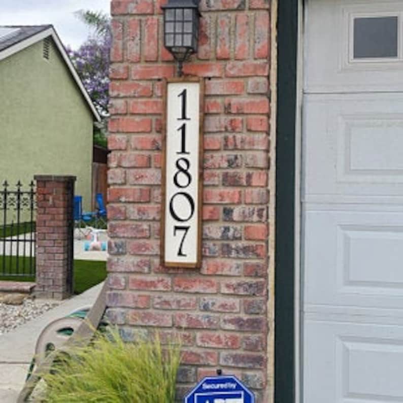 5 Number Vertical Farmhouse Style House Number Sign, Vertical House ...