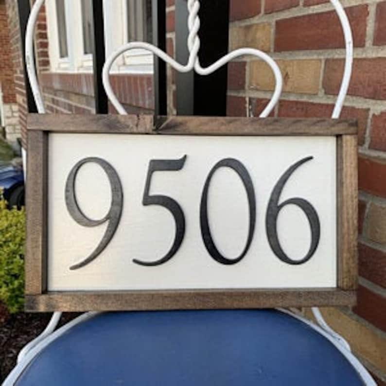 4 Number Farmhouse Style House Number Sign House Number - Etsy