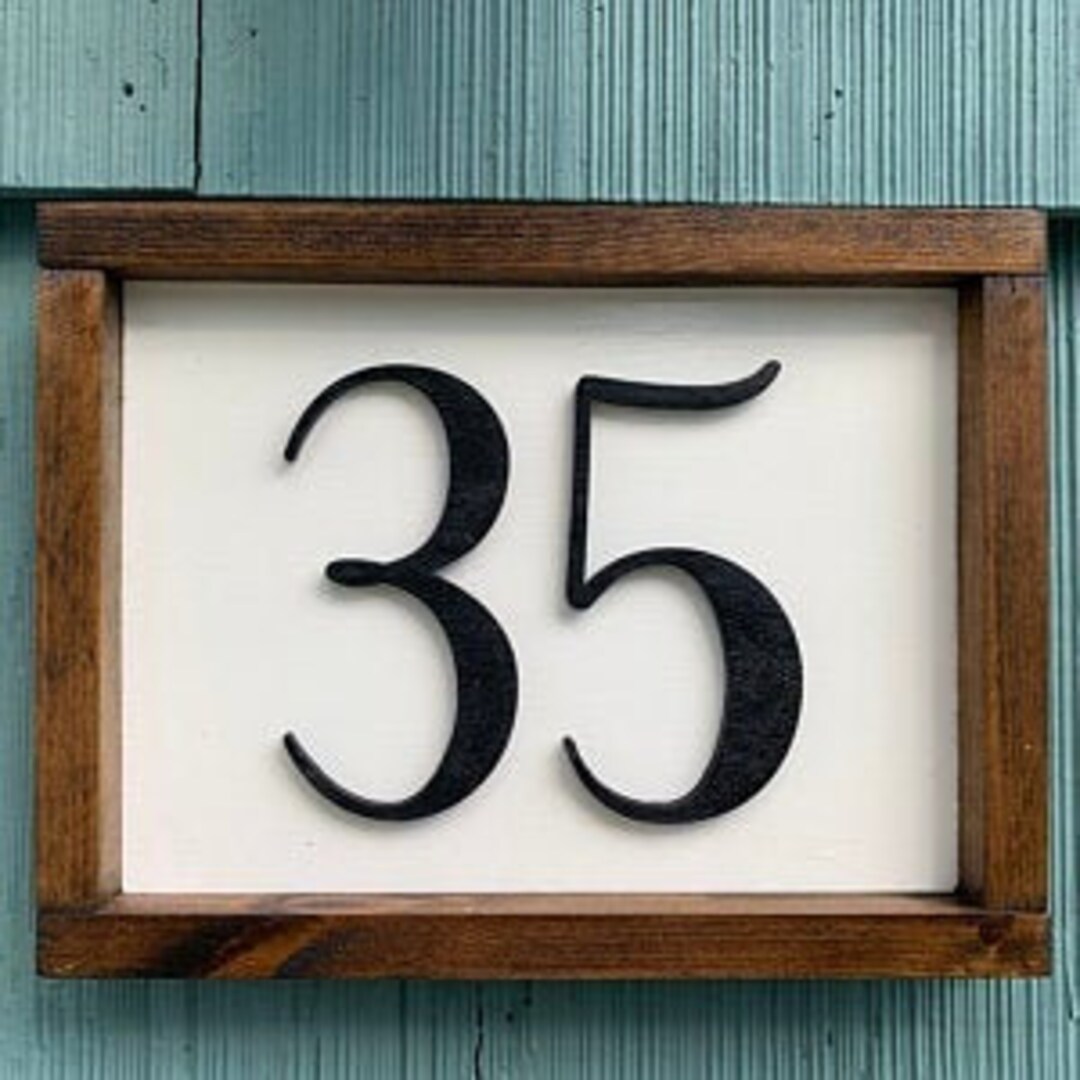 2 Number Farmhouse Style House Number Sign, House Number Sign,number ...