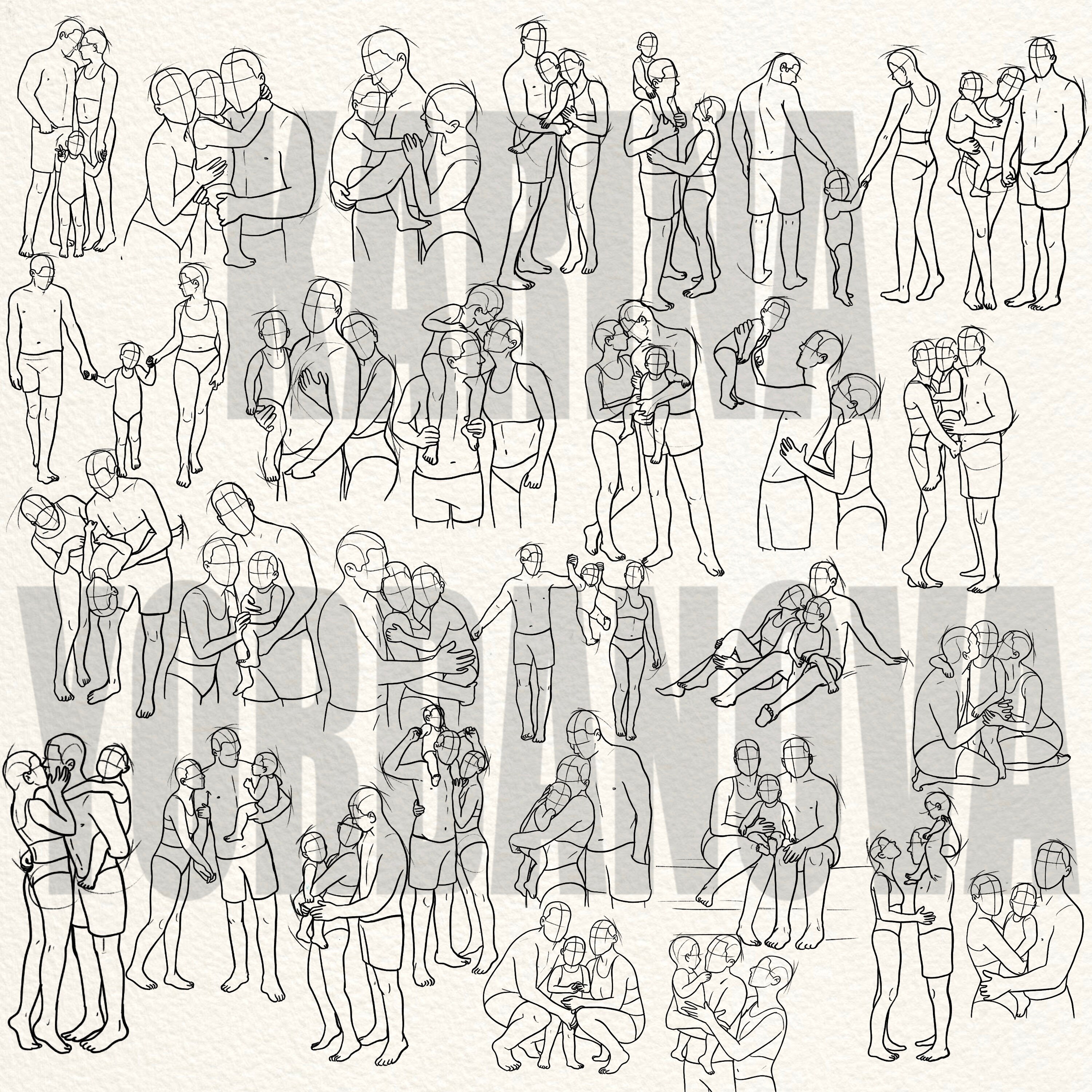 30 Family With Toddler Poses Brushes Perfect for Beginners - Etsy