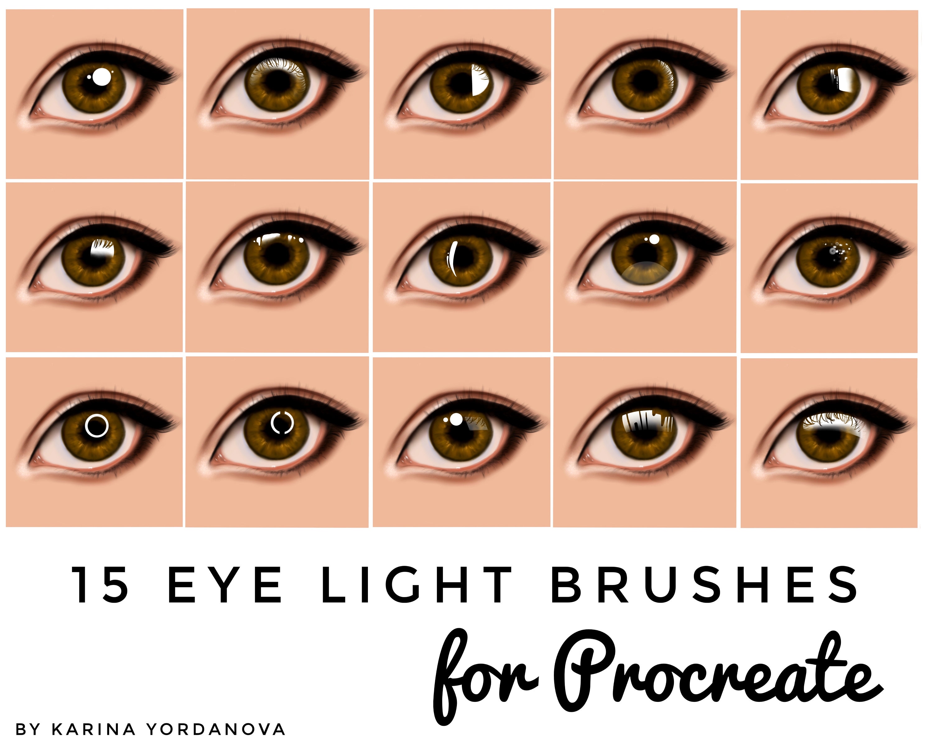 15 Eye Light Brushes FOR PROCREATE Easy Stamp Brush - Etsy