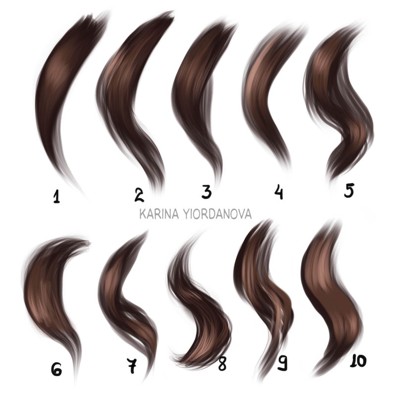 10 Hair Brushes FOR PROCREATE Realistic Easy Beginner - Etsy
