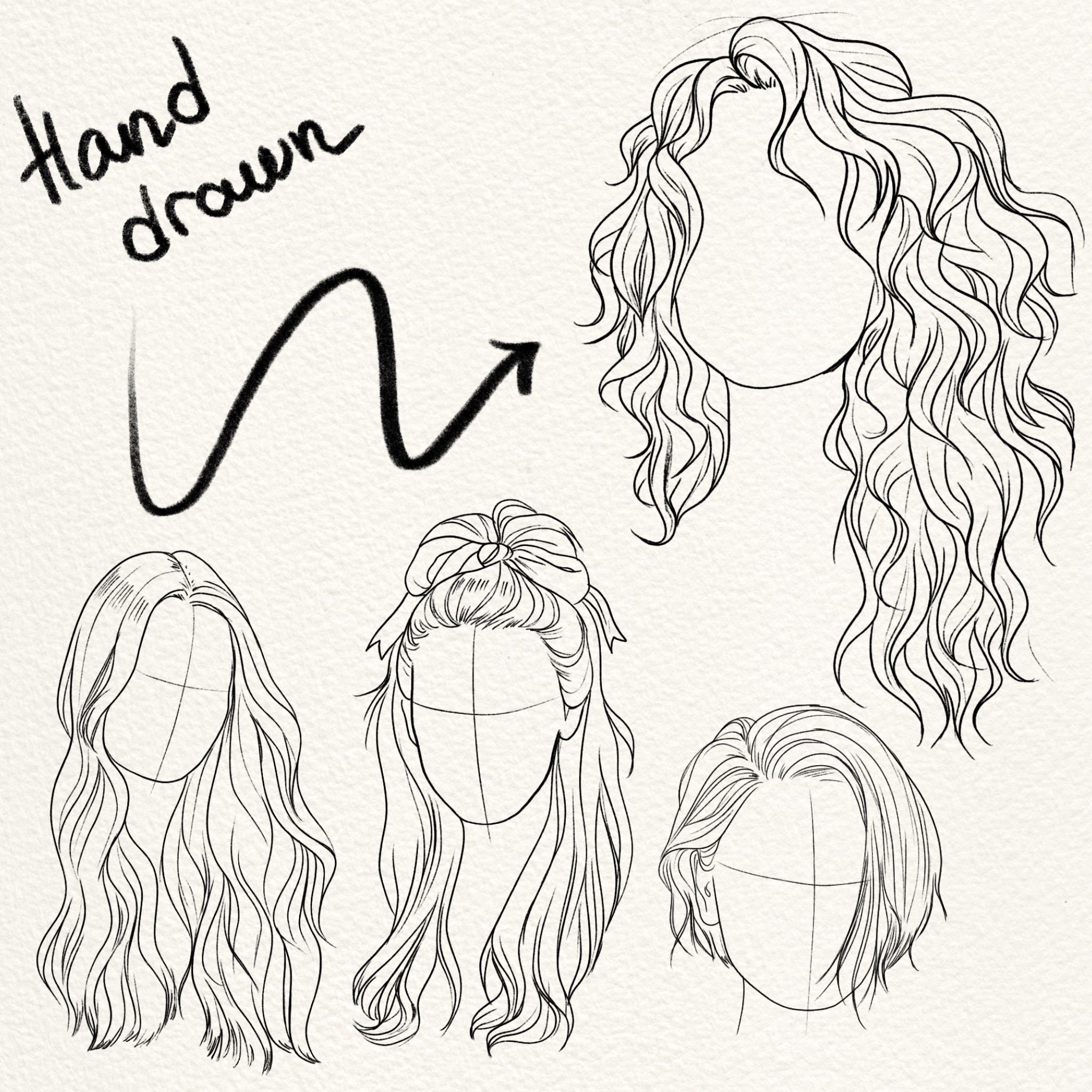 45 Hairstyle Stamp Brushes Perfect for Beginners (FOR PROCREATE) Easy ...