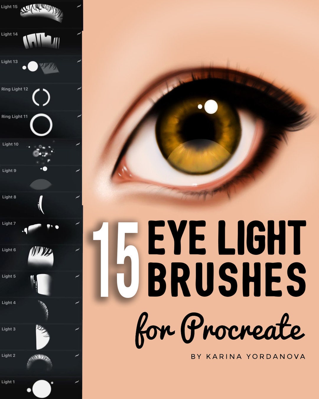 15 Eye Light Brushes (FOR PROCREATE) Easy Stamp Brush, Portrait Brush ...