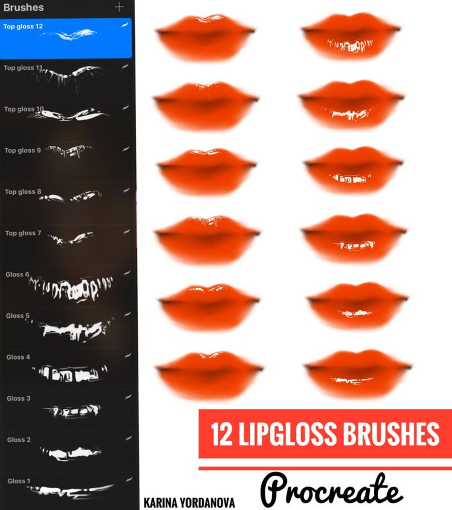 Lips TUTORIAL for PROCREATE 69 Pages Step-by-step - Etsy