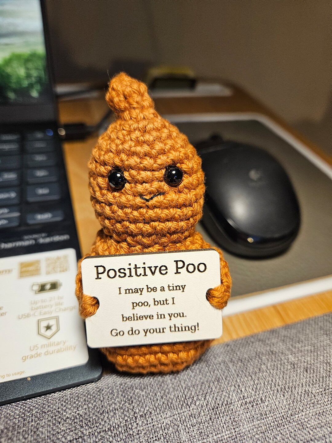 Positive Poo Desk Buddy Quality, Eco-friendly Cotton and Wood DISPLAY ...