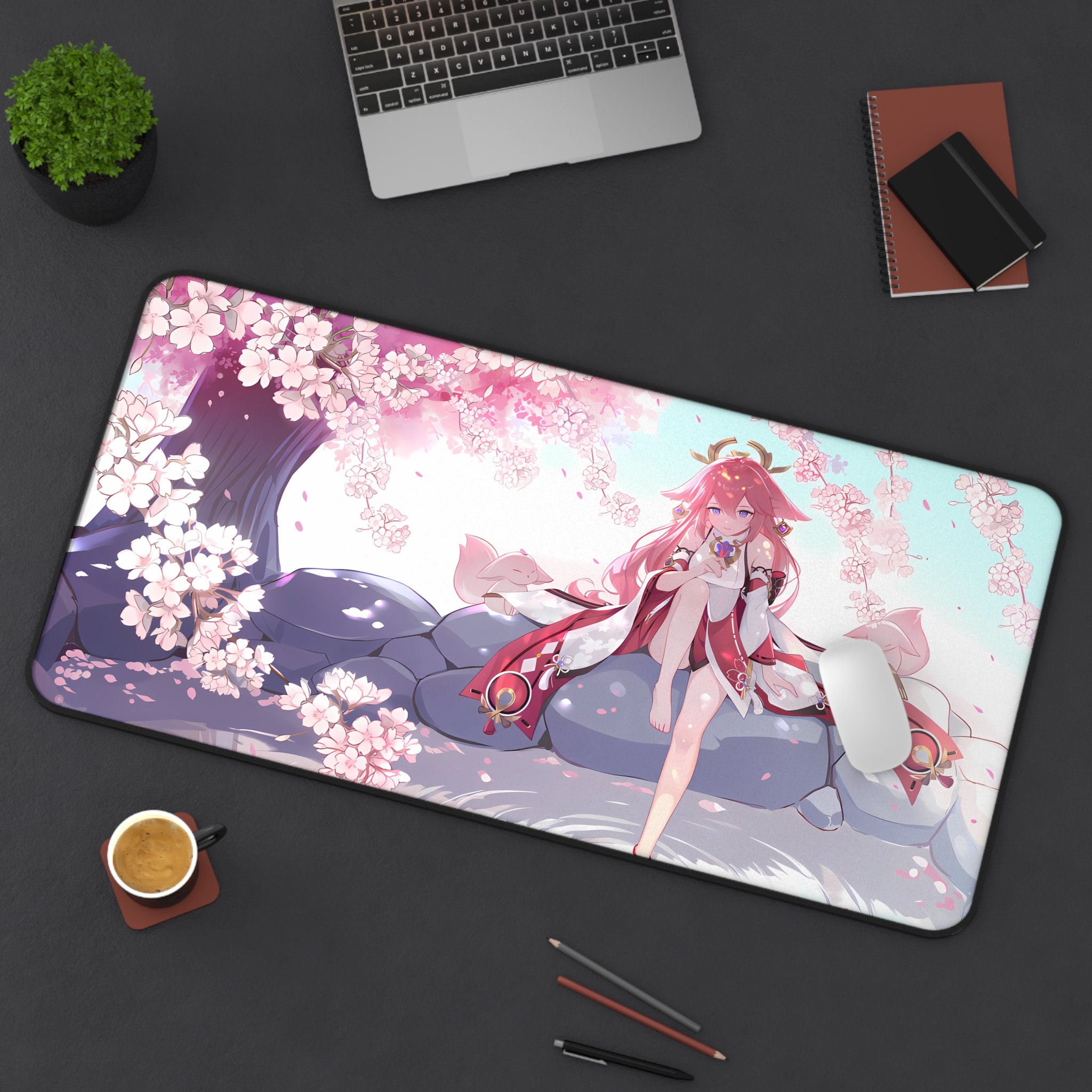 Genshin Desk Mat yae Miko - Etsy