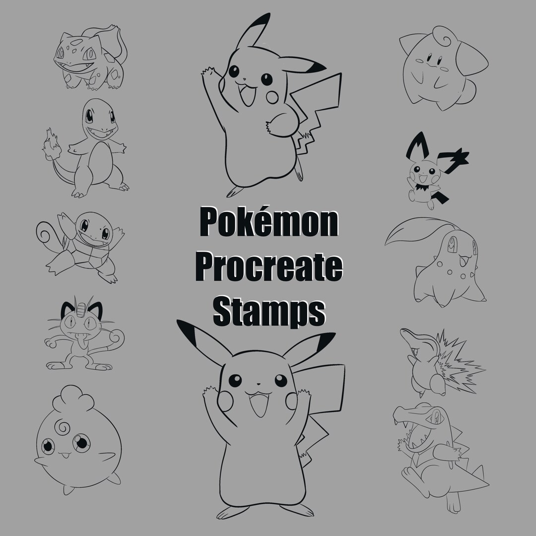 Procreate Stamps - Pokemon, Stamp Brushes, Procreate Brushes Anime ...