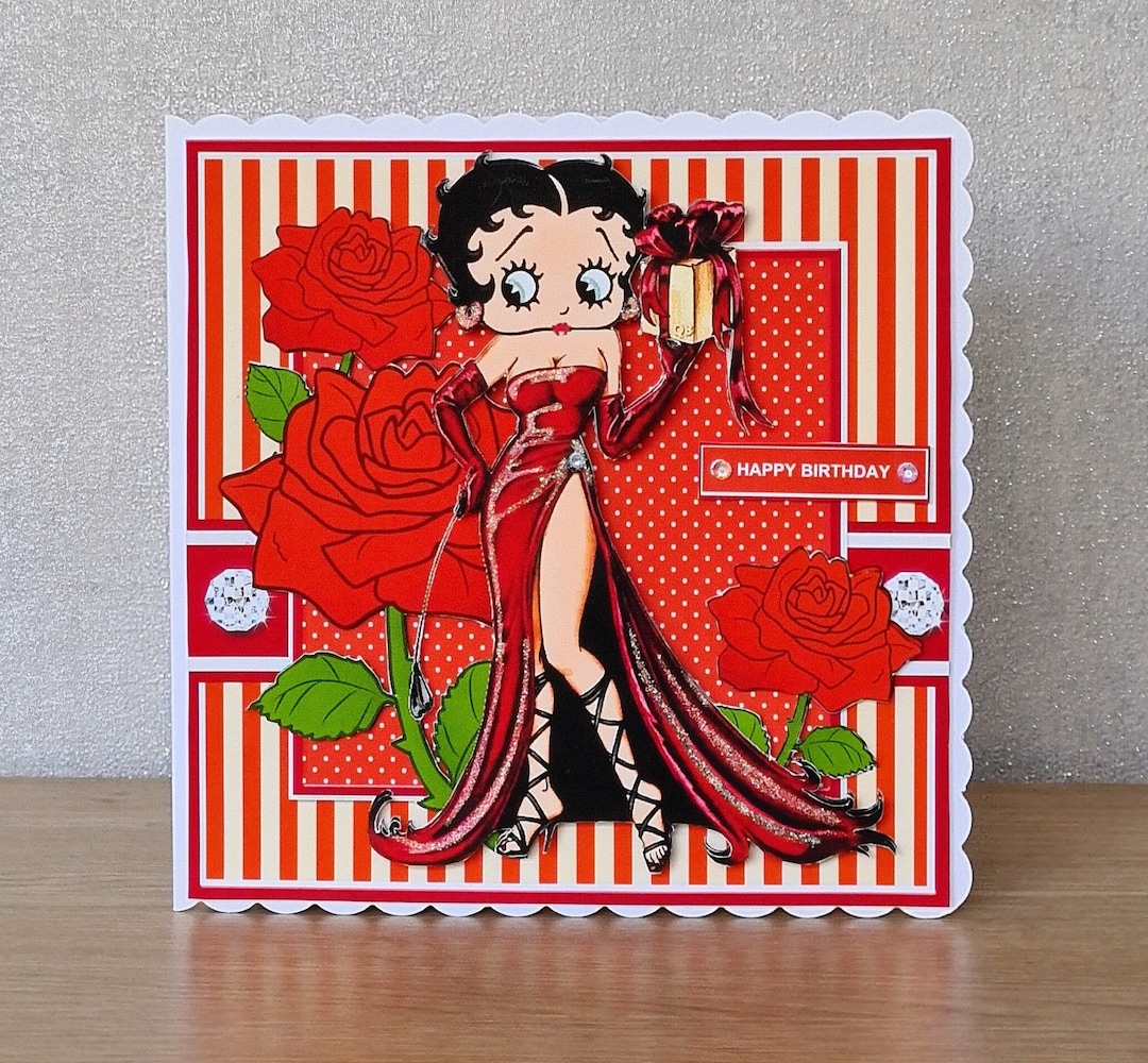 Betty Boop Card Personalised Birthday Card For Wife Girlfriend Etsy