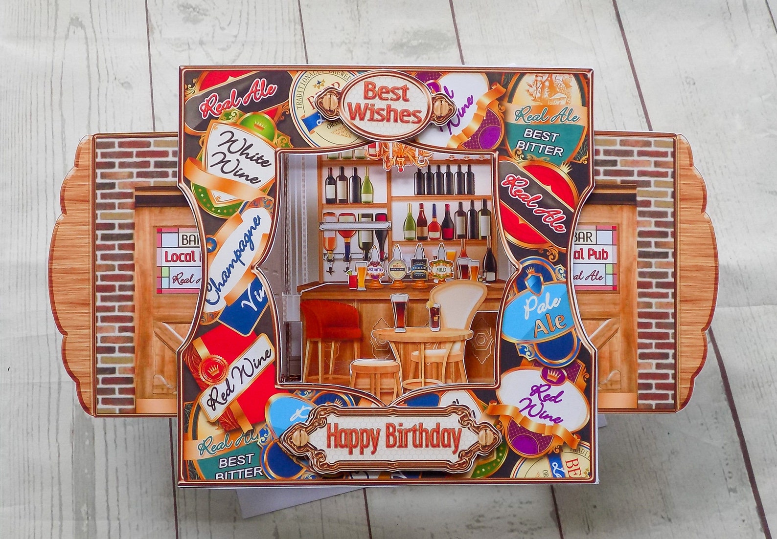 Men's Birthday Card, Pub 3D Pop up Card, Adult Cards for Him, Beer ...