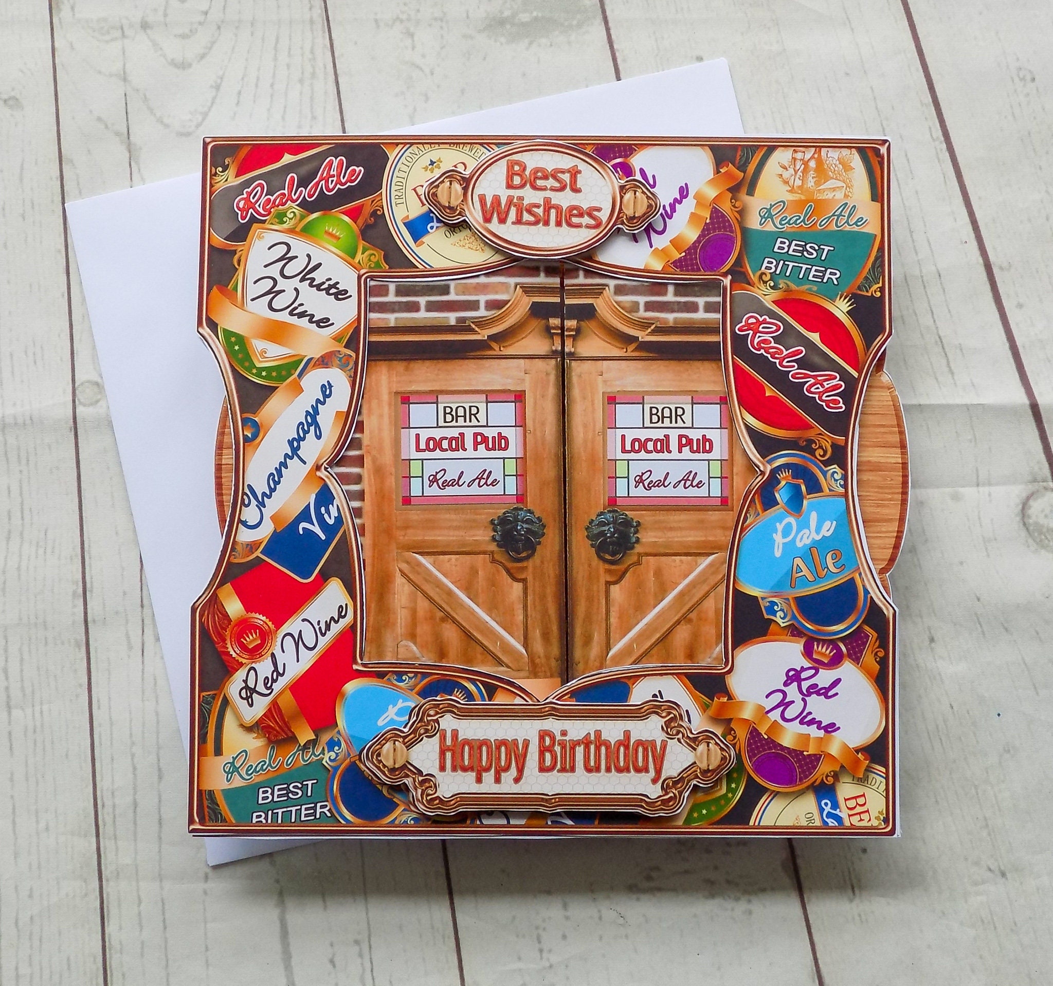 Men's Birthday Card Pub 3d Pop up Card Personalised - Etsy UK