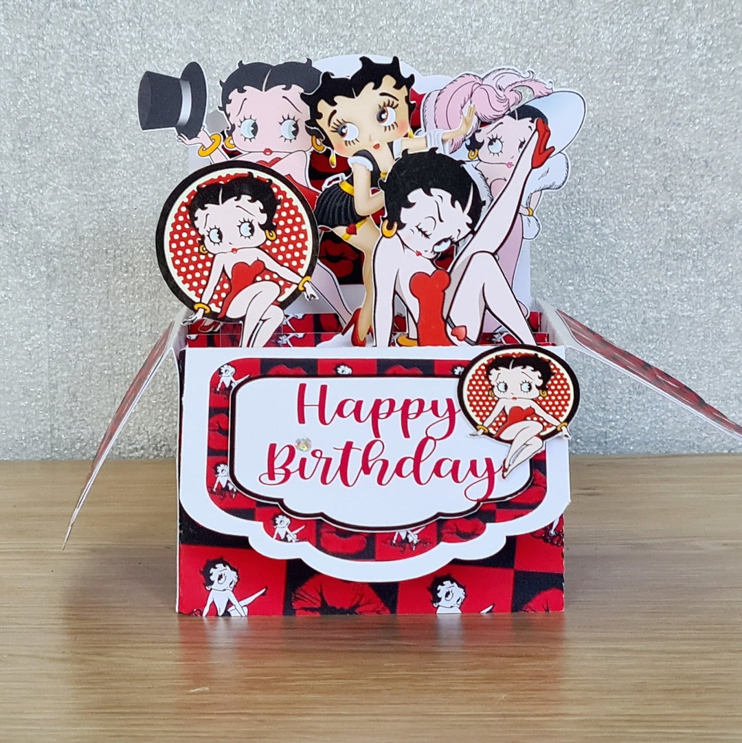 Betty Boop Birthday Card, Pop up Cards, Vintage/retro Gifts for Women ...