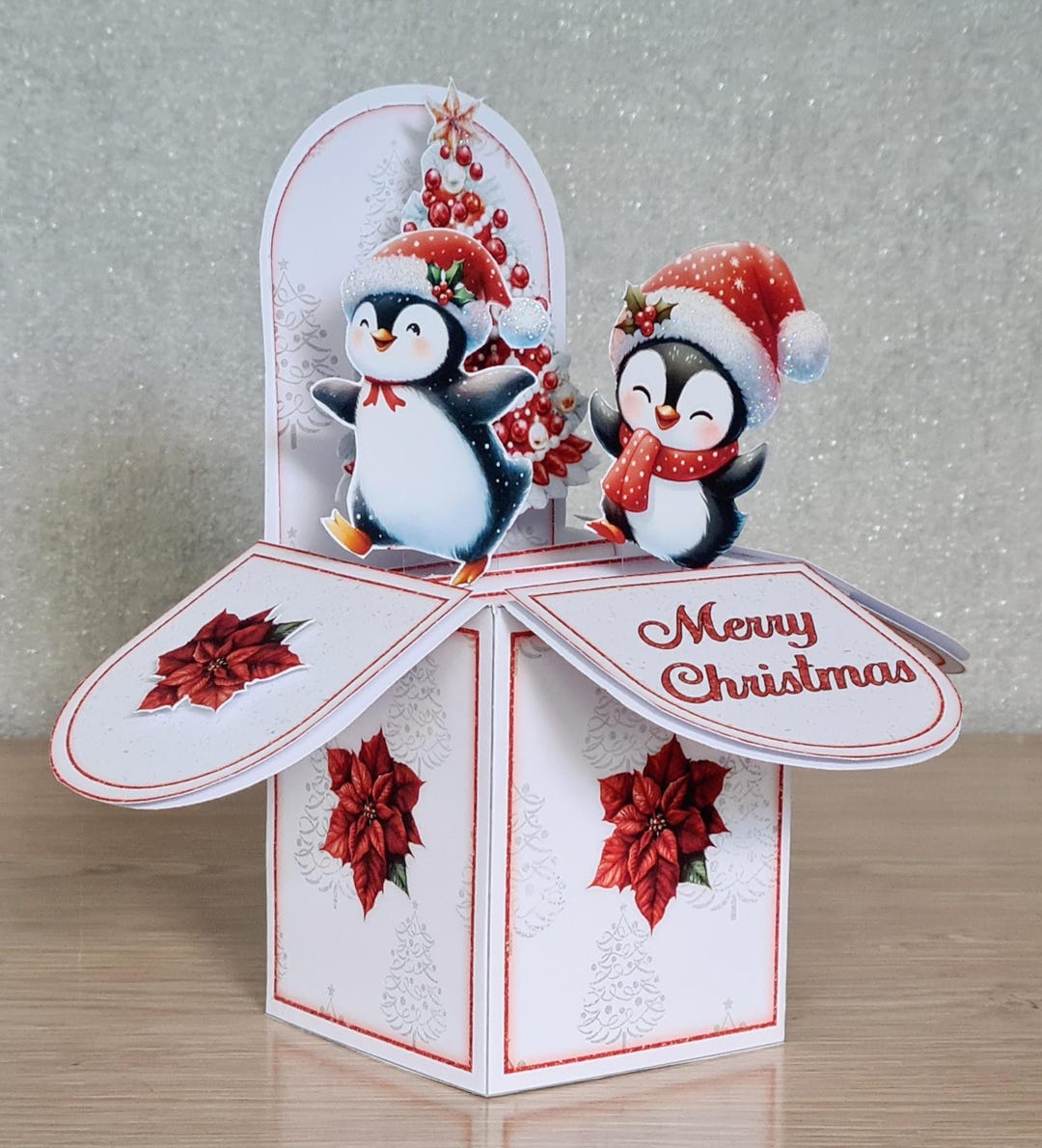 Penguin Christmas Card, Pop up Cards for Xmas, Adults Children - Etsy UK