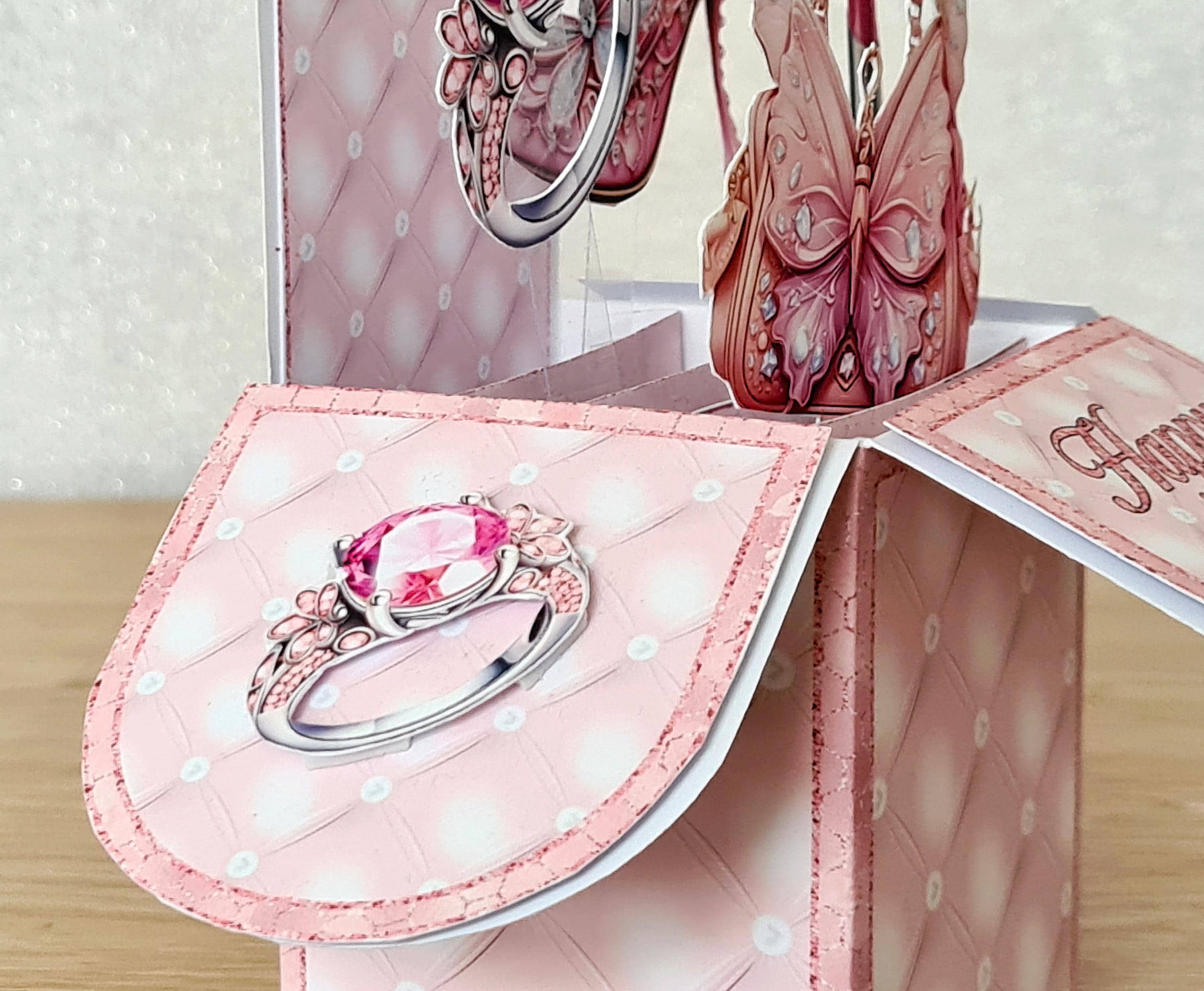 Glam Pop-up Birthday Card, Fashion Handbag, Shoe, Butterfly, Cards for ...