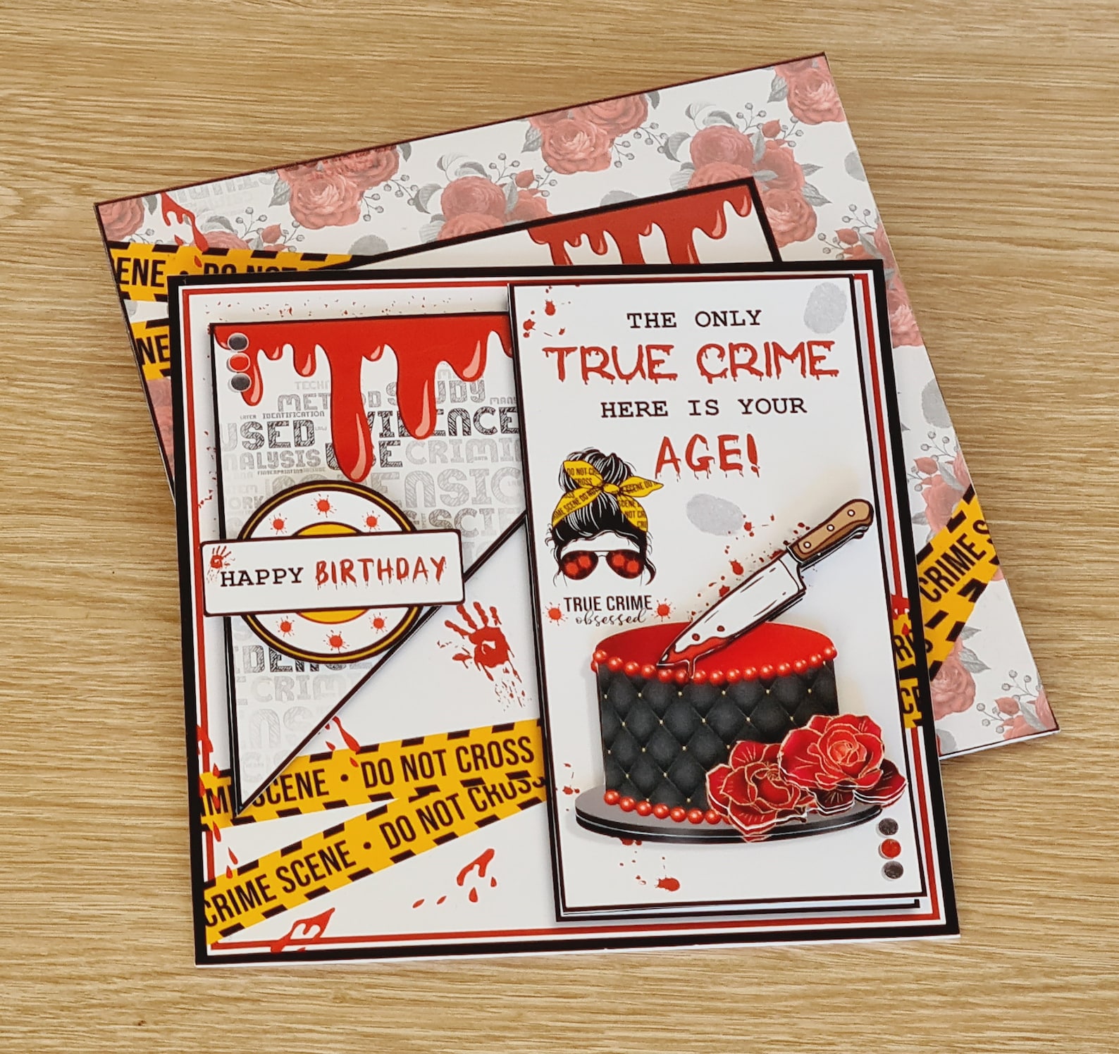True Crime Birthday Card With Matching Envelope Handmade - Etsy UK