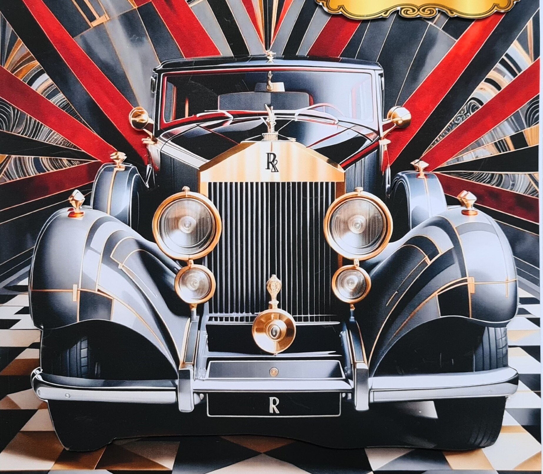 Handmade 1930s Rolls Royce Birthday Card: Art Deco Car Enthusiast - Etsy UK