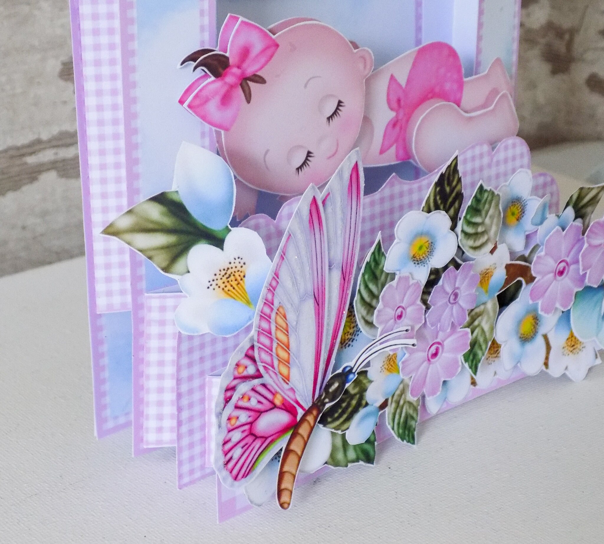 Newborn Baby Girl Pop up Card - Etsy Australia