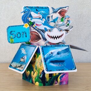 Birthday Pop up Shark Card, Personalised Birthday Cards for Him, Jaws ...